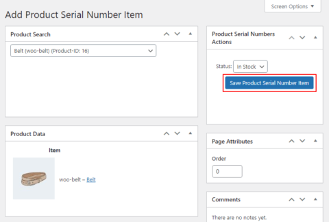 Create a Product Serial Number - WP Overnight Documentation