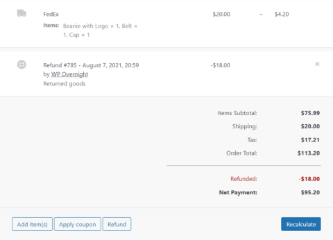 Creating a refund / credit note - WP Overnight Documentation