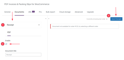 Creating a Receipt document - WP Overnight Documentation