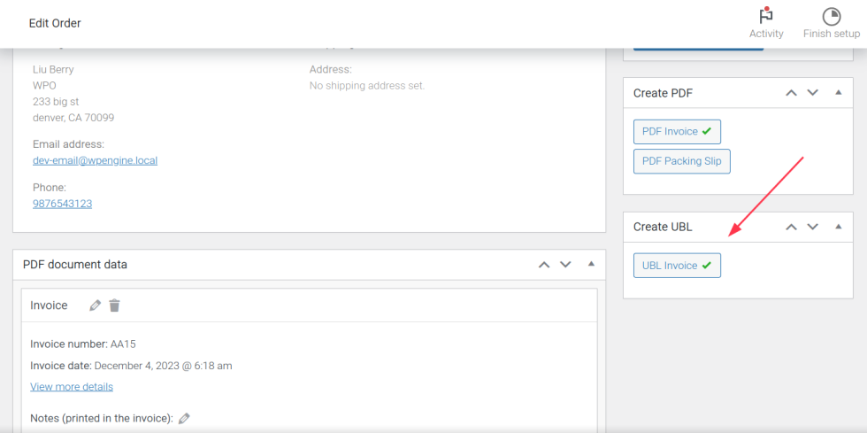 Creating a UBL document - WP Overnight Documentation